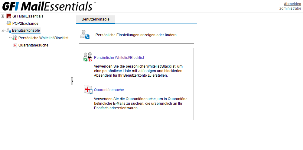 Anmelden bei der Weboberfläche
