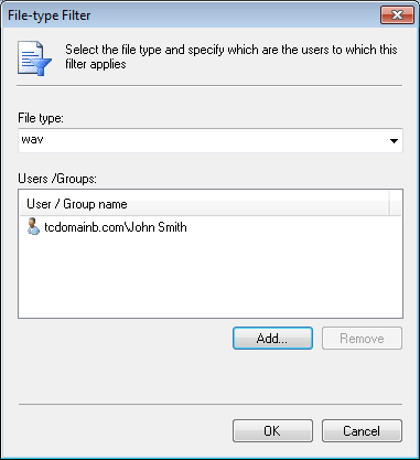 Configuring file-type filters