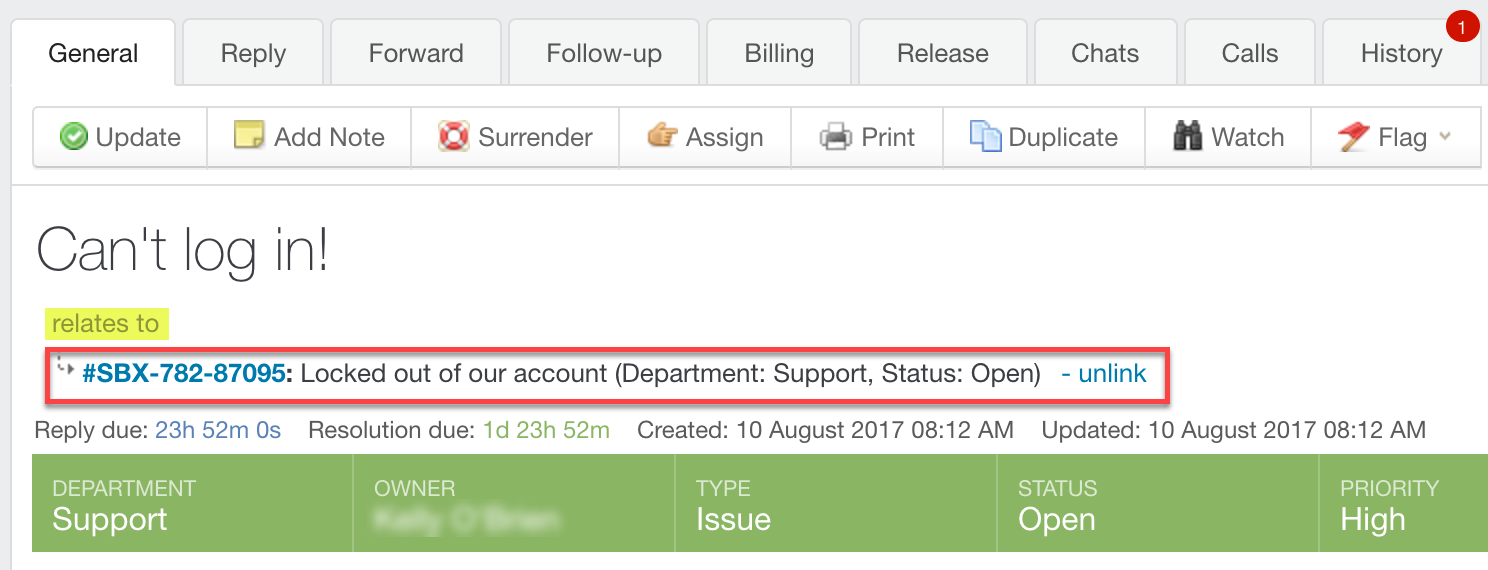 Linking Related Or Duplicate Tickets